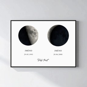 Personalizovaný magický fotoobraz v rámu - 50 x 70 - měsíční fáze rodiny