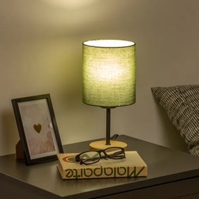 Brilagi - Stolní lampa NUBILA WOOD 1xE27/25W/230V dub/zelená