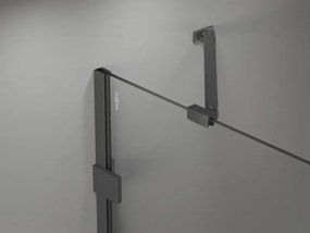 Mexen Lunar-B, sklápěcí sprchový kout levý 80 x 70 cm, 8mm čiré sklo, profil grafit broušený, 832-080-070-66-00-L