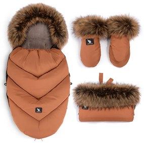 COTTONMOOSE Set zimní fusak, rukavice a rukávník Moose Yukon Amber