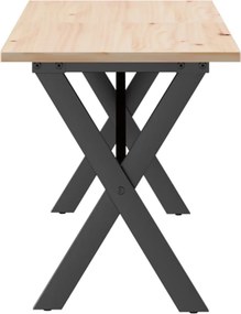 Konferenční stolek s X rámem 160x40x45 cm borové dřevo a ocel 3282690