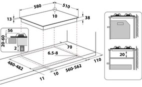 Whirlpool TKRL660IX Plynová varná deska