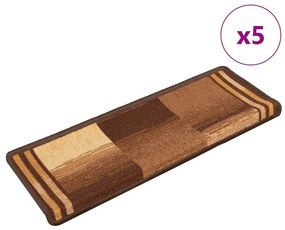 Nášlapy na schody samolepicí 5 ks 65x21x4 cm hnědé 149844