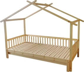 Montessori postel s přistýlkou, přírodní, 90x200, KESIO