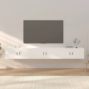 vidaXL Nástěnné TV skříňky 3 ks bílé 100 x 34,5 x 40 cm