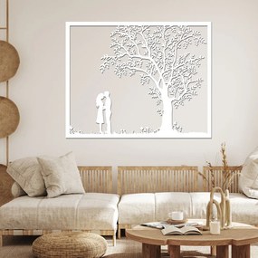 dřevo života Dřevěný strom na zeď SOUZNĚNÍ Zvolte rozměr (cm): 60x48, Zvolte barvu dekoru: Bílá
