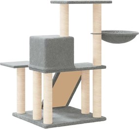 Škrabadlo pro kočky se sisalovými sloupky světle šedé 82 cm 171661