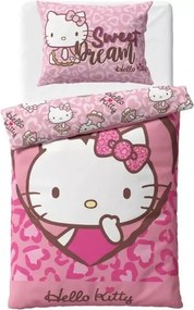 Carbotex dětské povlečení bavlna Hello Kitty Růžová Pohádka 140x200, 70x90 cm