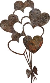 Nástěnná kovová dekorace Rusty Heart 1 vícebarevná