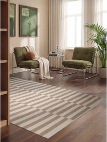 Bílý/světle hnědý oboustranný/ručně tkaný vlněný koberec 120x180 cm Vika – Hanse Home