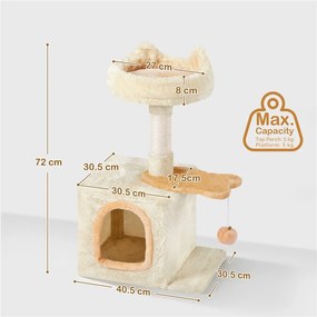 Škrabadlo pro kočky – béžová, 40,5 cm (délka) × 30,5 cm (šířka) × 72 cm (výška), 72 cm (267807454307)