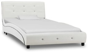 Rám postele bílý umělá kůže 90 x 200 cm