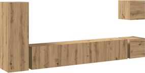 Sada 5 kusů nástěnné TV skříňka dub artisan kompozitní dřevo 3329200