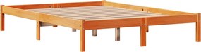 Rám postele s čelem voskově hnědý 150 x 200 cm masivní borovice 3306560