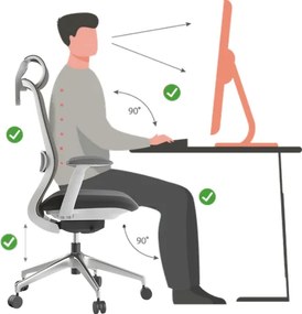 MERCURY Kancelářská židle UNO - látka, síťovina, tmavě šedá
