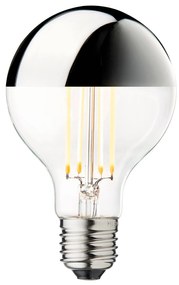 Zrcadlová lampa LED Globe 80, stříbrná, E27, 3,5 W, 2 700 K