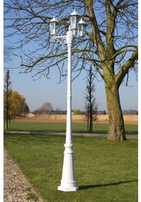 vidaXL Zahradní lampa Kingston, kandelábr se 3 rameny 215 cm, bílý