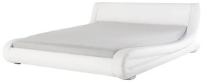 Bílá kožená postel 160 x 200 cm AVIGNON Beliani