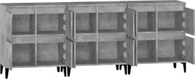 Příborníky 3 ks betonově šedé 60 x 35 x 70 cm kompozitní dřevo 3185779