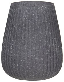Šedý zaoblený skleněný svícen Varhan L - Ø 11*13 cm
