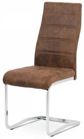 Jídelní židle, látka COWBOY hnědá, chrom DCH-451 BR3