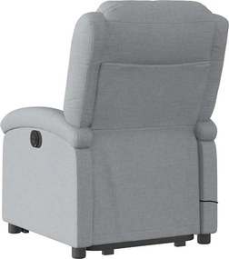 Zvedací masážní polohovací křeslo světle šedé textil 3204176