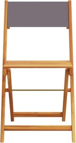 5dílný zahradní jídelní set antracitový textil a masivní dřevo 3281773