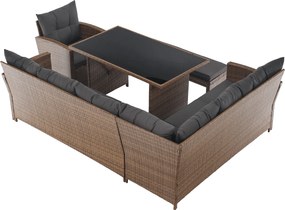 Zahradní ratanový set, šedohnědá/světle hnědá, SAGIR