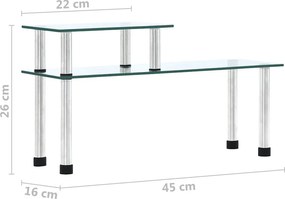 Kuchyňská police průhledná 45 x 16 x 26 cm tvrzené sklo 249523