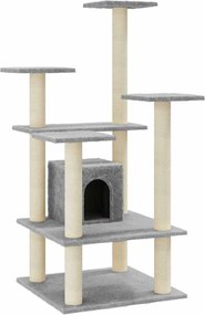 Škrabadlo pro kočky se sisalovými sloupky světle šedé 110 cm 171480