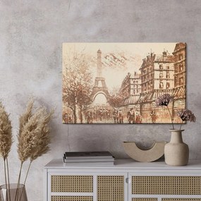 Obraz Paříž Panorama V Odstínech Béžové Nedostatek Nedostatek Přírodní plátno 40x30
