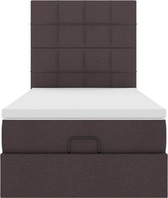 Osmanský rám postele s matrací tmavě šedá 90x190cm textil 3313122