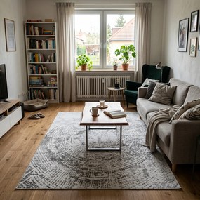 Angel Carpet, Kusový koberec Aurora 55 Grey, 60x110, šedá, kancelář