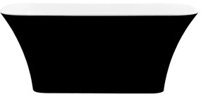 Besco Volně stojící vana z litého mramoru Assos BW 160x70 Barva: Bílá/černá, Rozměry (cm): 160x70, Typ a barva výpustě: Click-Clack s horním čištěním, chrom