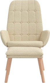 Relaxační křeslo s podnožkou krémové textil 3315151