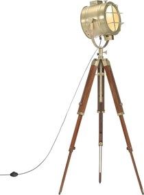vidaXL Stojací lampa na stativu masivní mangovníkové dřevo 165 cm [286113] Barva: Mosaz