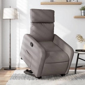 Zvedací polohovací křeslo taupe textil 3206706