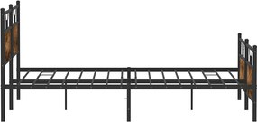 Kovový rám postele bez matrace kouřový dub 160 x 200 cm 3325092