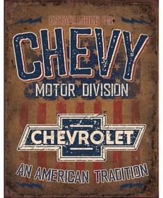 Plechová cedule Chevy - American Tradition  40 cm x 32 cm