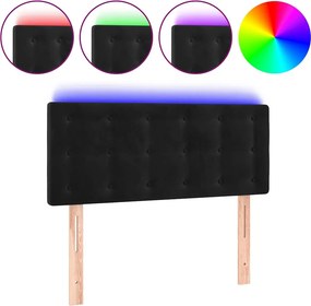 Čelo postele s LED černé 90x5x78/88 cm samet 3122084