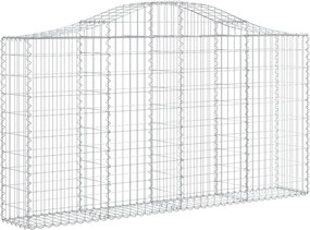 Klenuté gabionové koše 2 ks 200x30x100/120cm pozinkované železo 3145430