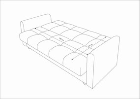 Pohovka s úložným prostorem LARSEN - šedozelená