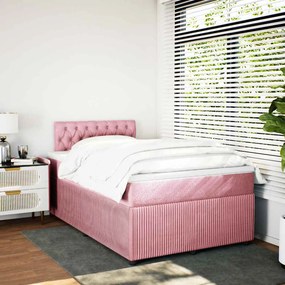 Box spring postel s matrací růžová 120x190 cm samet 3289997