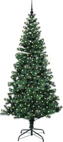 Umělý osvětlený vánoční stromeček Zelená 240 cm PVC a kov 3396789