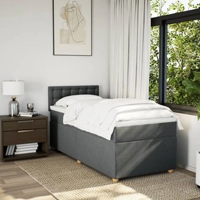 Box spring postel s matrací tmavě šedá 100 x 200 cm textil 3286606