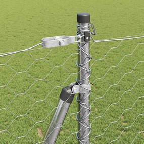 Hexagonální plot s betonovým základem 50 x 1,4 m Stříbrná 3353845
