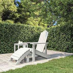 Zahradní křeslo Adirondack s podnožkou HDPE bílé 318645