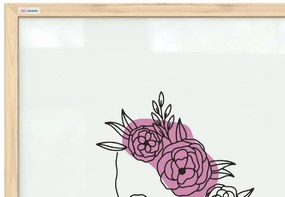 Allboards,Magnetický obraz- portrét ženy růžový č.3 60x40cm v přírodním dřevěném rámu, TM64D_00071
