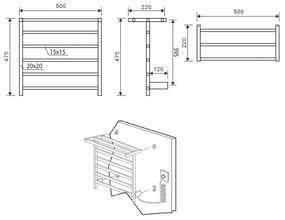 Sapho - Elektrický sušák na ručníky ELZOR 60W/230V 47x50 cm matná bílá