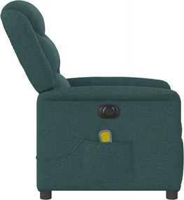 Elektrické masážní polohovací křeslo tmavě zelené textil 3303190